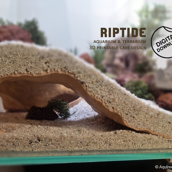 3D Printable Riptide 3D Printable Aquarium Cave - Fish Hide, Terrarium Decoration, Aquarium Safe ...